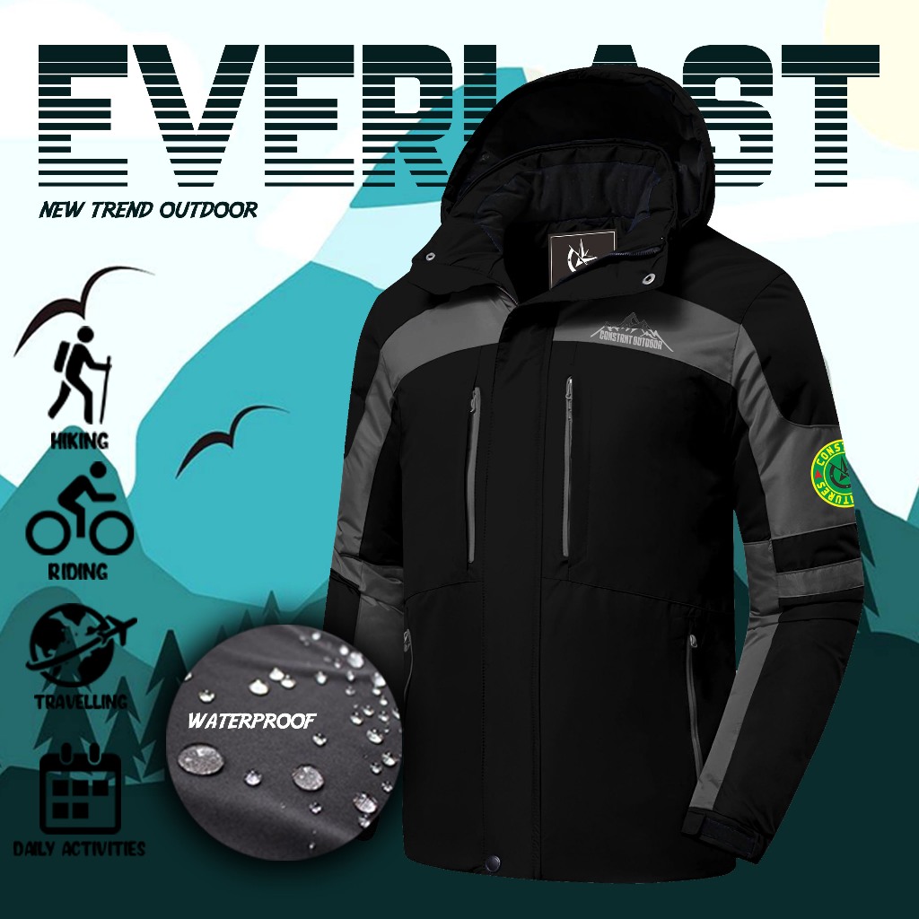 Jual Jaket Gunung Pria Waterproof Anti Air Model Everlast Outdoor ...
