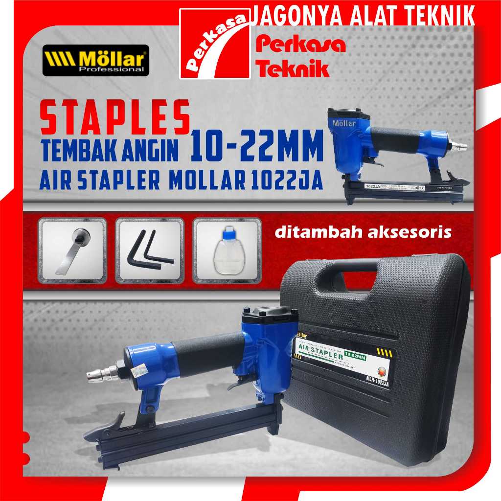Jual Staples Tembak Angin U 10mm Air Stapler Gun Mollar 1022JA | Shopee ...