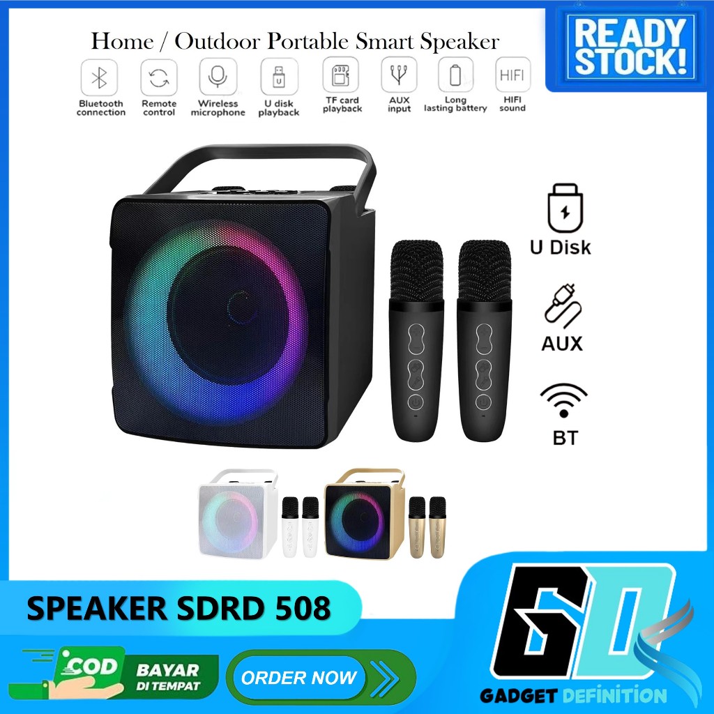 Jual SDRD SD 508 SPEAKER KARAOKE BLUETOOH SDRD SD508 DENGAN 2 ...