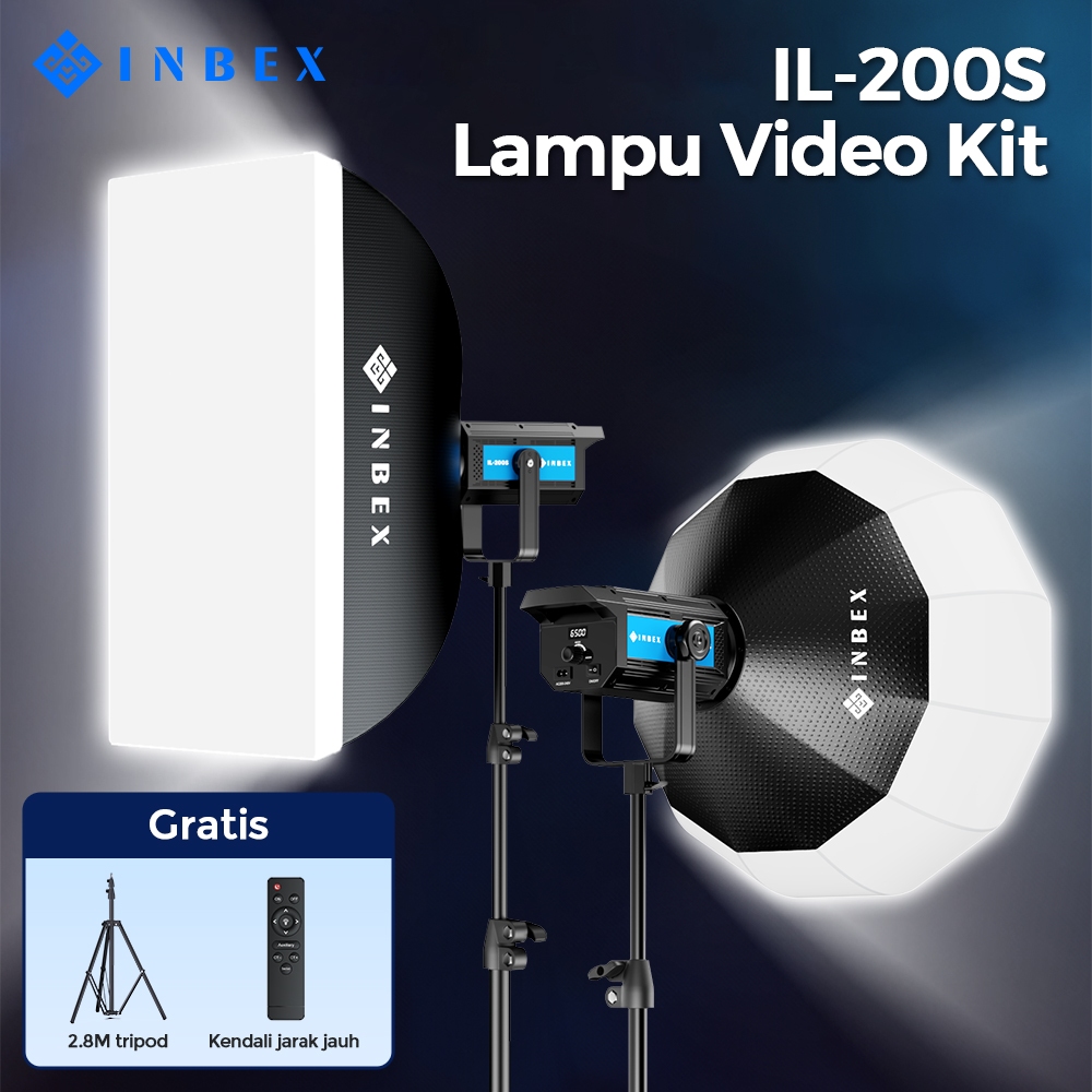 Jual INBEX IL-200S Softbox Lighting Livestream LED COB Lampu Konten ...