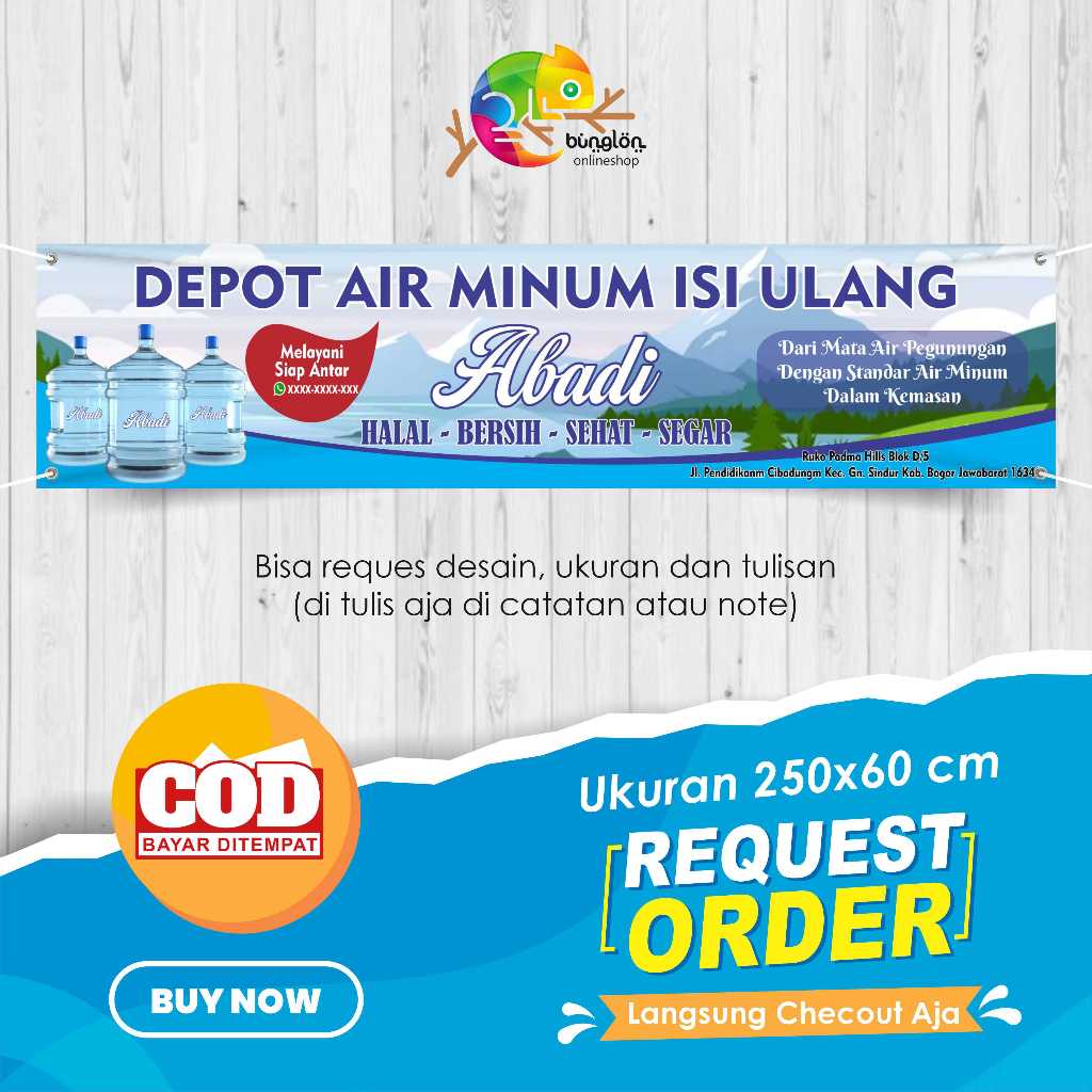 Jual Spanduk Banner Depot Air Minum Isi Ulang Free Custom Desain | Shopee Indonesia