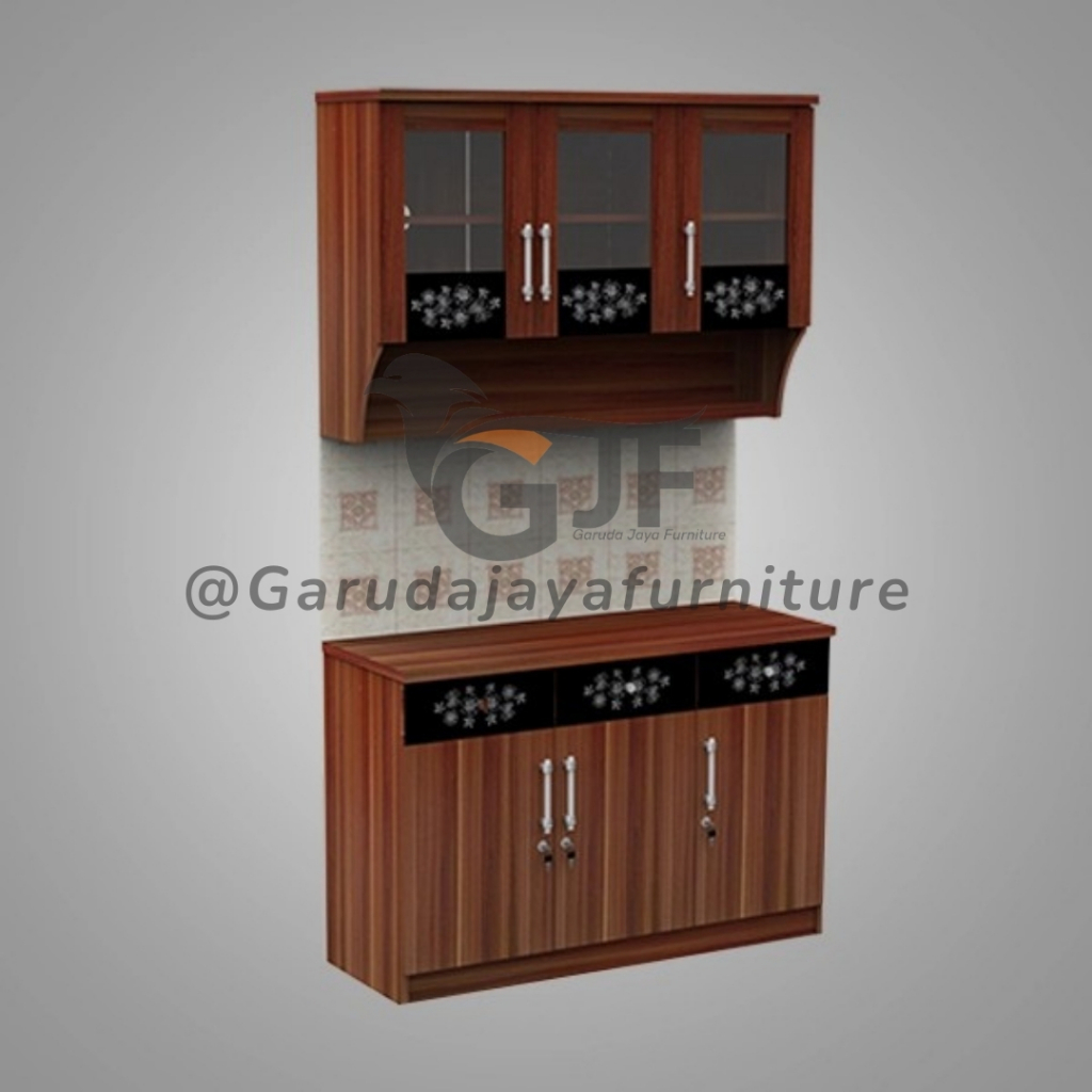 Jual KITCHEN SET ATAS MINIMALIS/KITCHEN SET DENGAN PINTU KACA/LEMARI ...