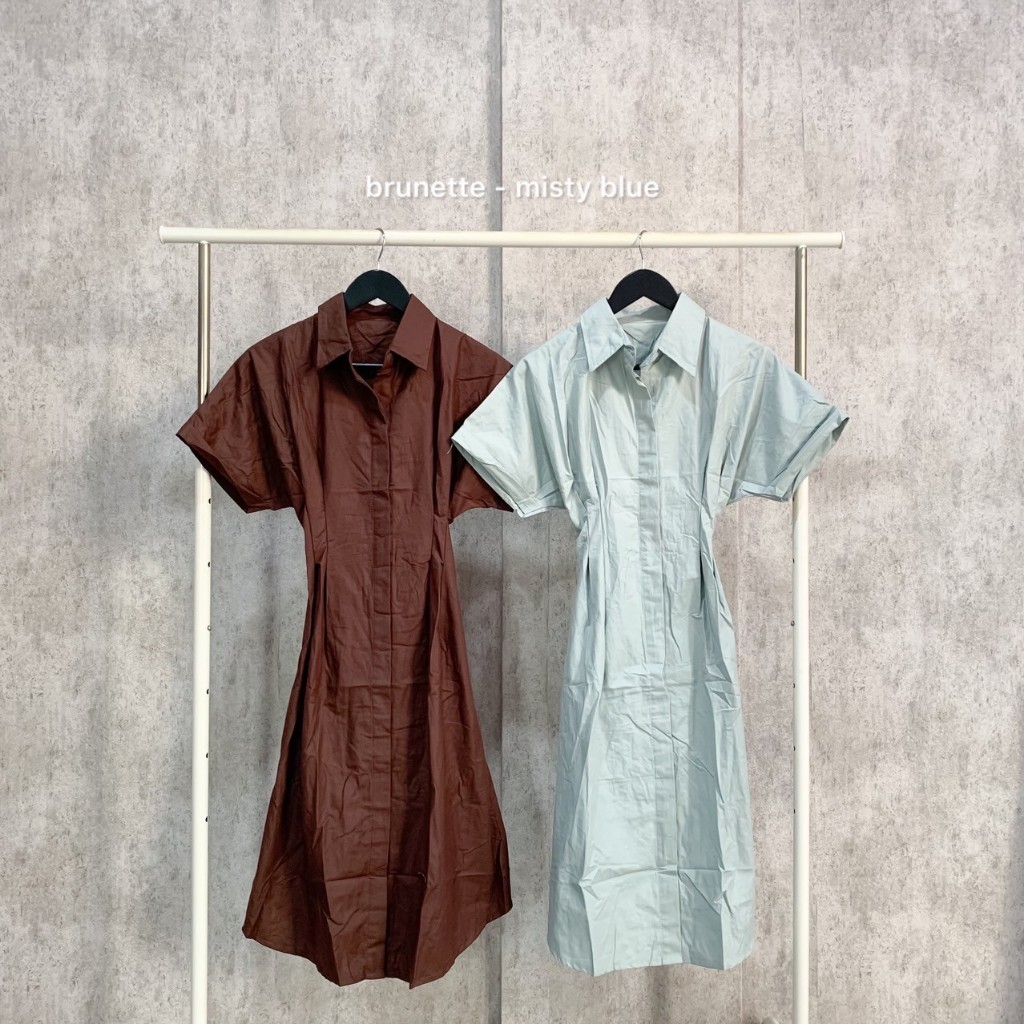 Jual Premium Presley Plain Dress TH 997 / 1038 COTTON Gaun Midi Wanita ...