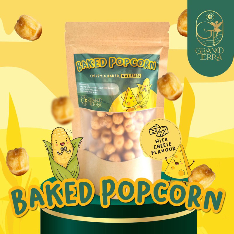 Jual Grand Terra Baked Popcorn Cheese Flavour 60g | Snack Jagung ...