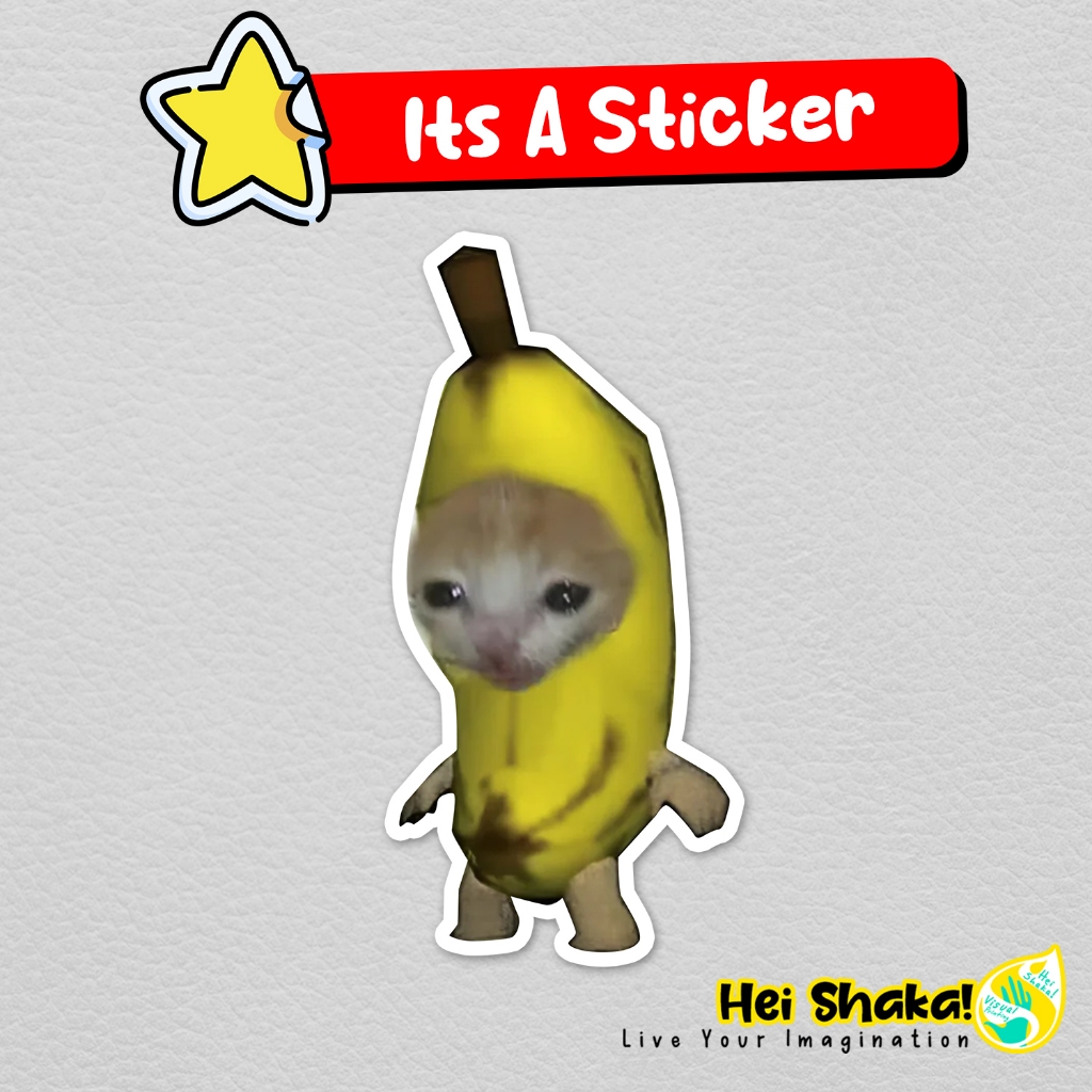 Jual Stiker Sad Banana Cat OG Kucing Pisang Sedih Sticker Meme Lucu ...