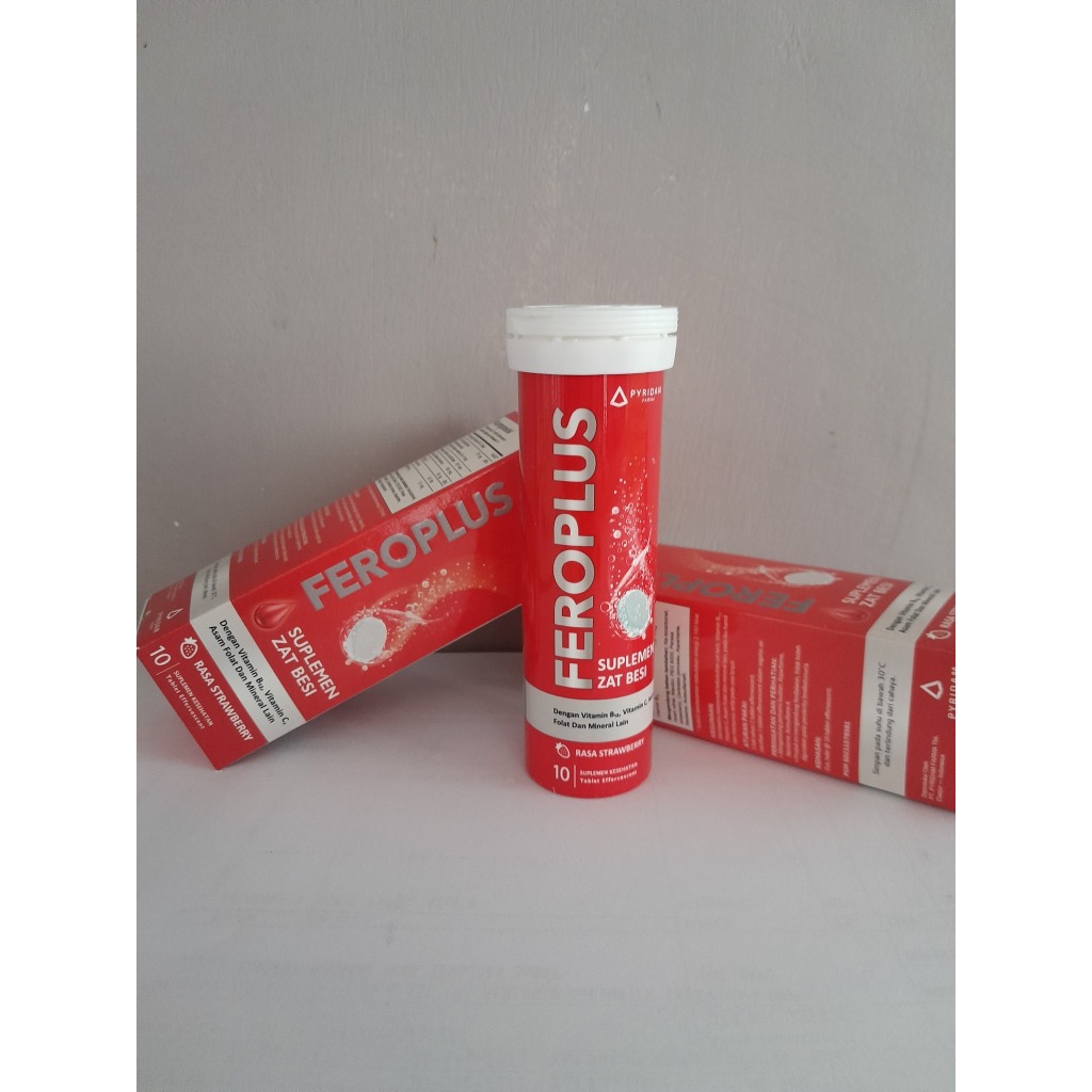 Jual FEROPLUS 10 TABLET EFFERVESCENT RASA STRAWBERRY READY HALAL Paling ...