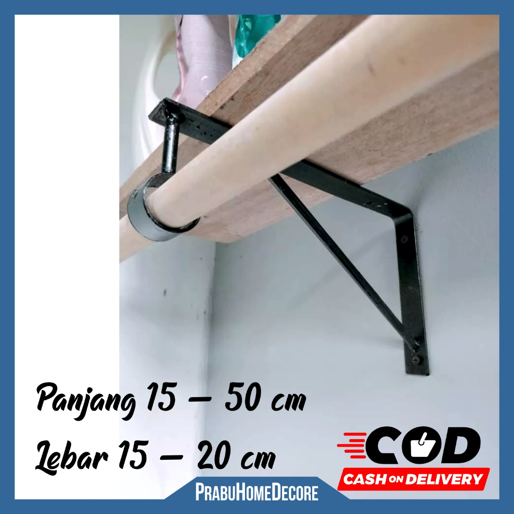 Jual Breket Siku Pipa Dinding Ganutngan Rak Kayu Ambalan Papan 15 ...