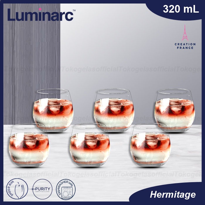 Jual 1 Set Isi 6 Pcs Luminarc Gelas Whisky 320 ml - Gelas Kaca - Gelas ...