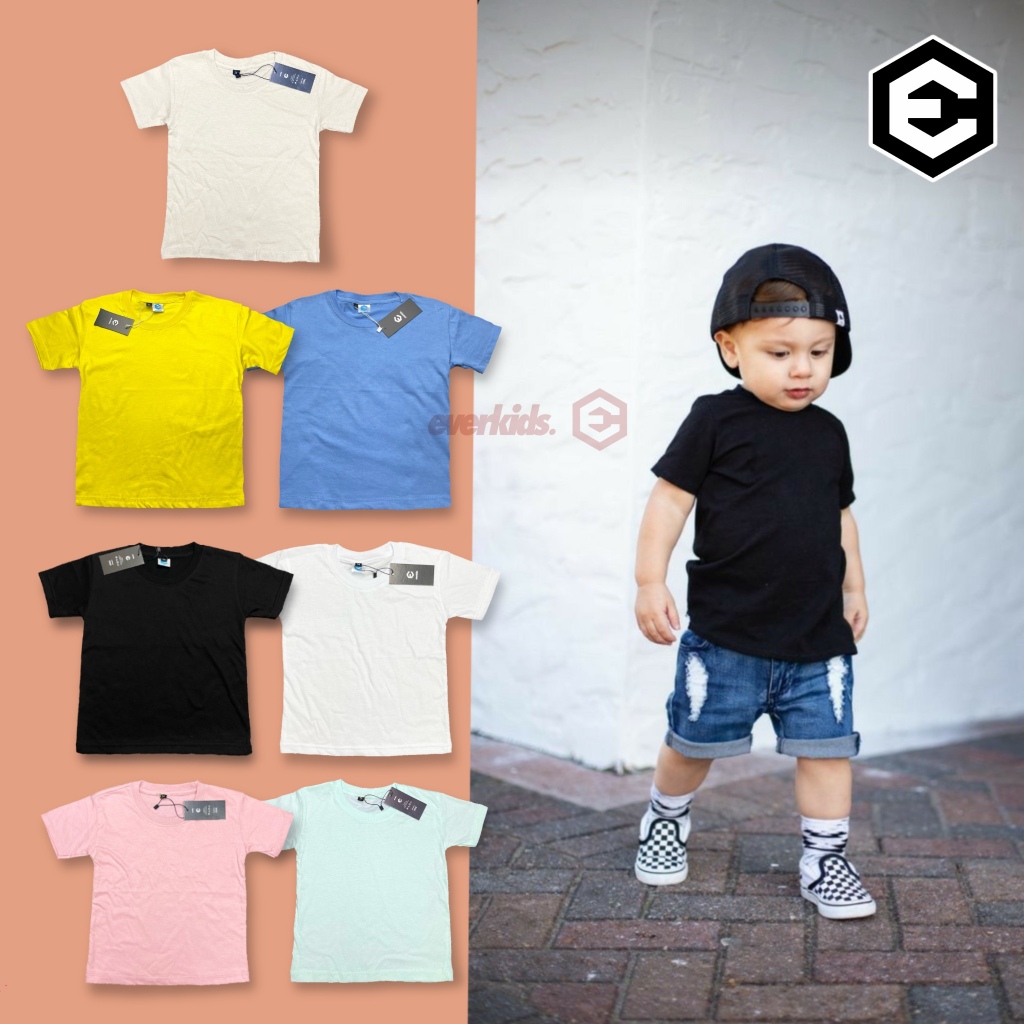 Jual EVERKIDS - Kaos polos anak | basic tee baju laki-laki | atasan anak perempuan | pakaian ...