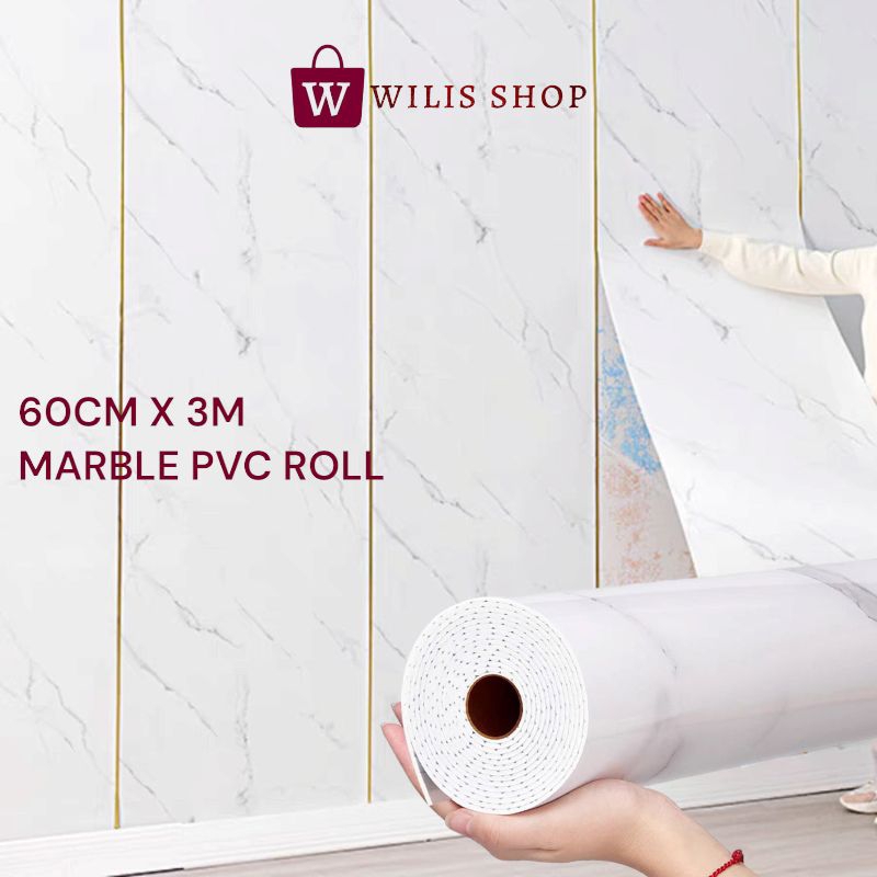 Jual Wallpaper marble roll sticker dinding 60cm x 3m wallsticker motif ...