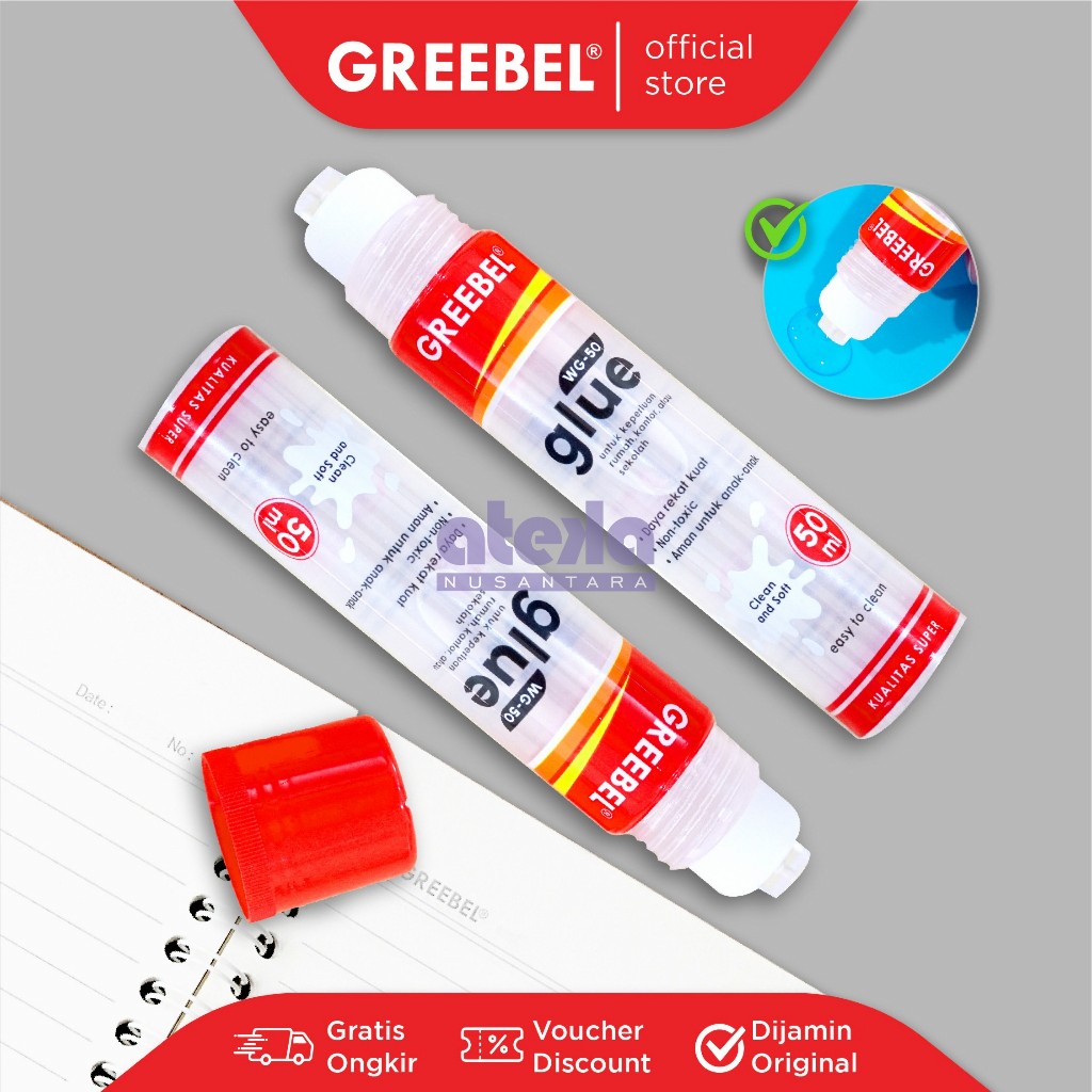 Jual GREEBEL Lem Perekat Kertas cair - lem kertas | Shopee Indonesia