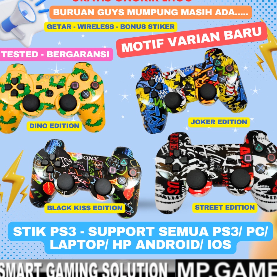 Jual Stik Playstation 3 Stick PS3 Wireless OP HITAM WARNA Stik PS3 Stik BISA PC LAPTOP HP ...