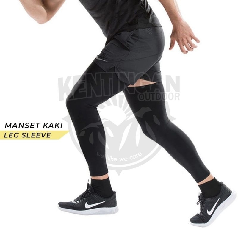 Jual Manset Kaki Leg Sleeve - Leg Warmer - Manset Kaki Olahragaku Hitam ...