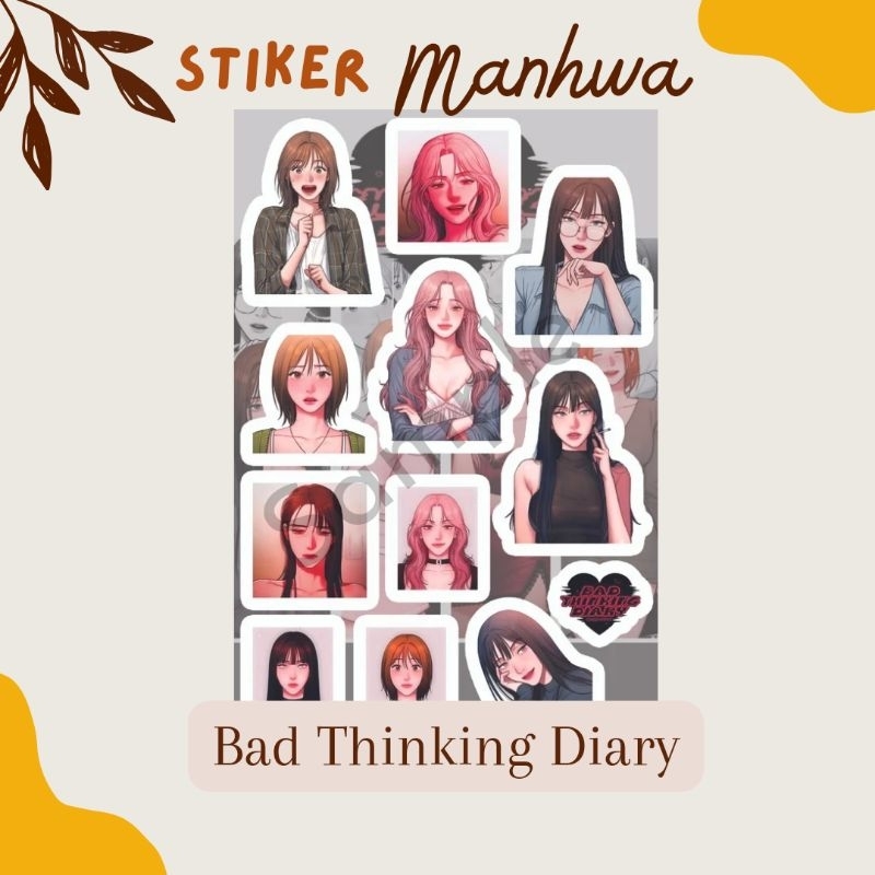 Jual Sticker Manhwa Bad Thinking Diary A6 Kang Yuna Kim Minji Hyera ...