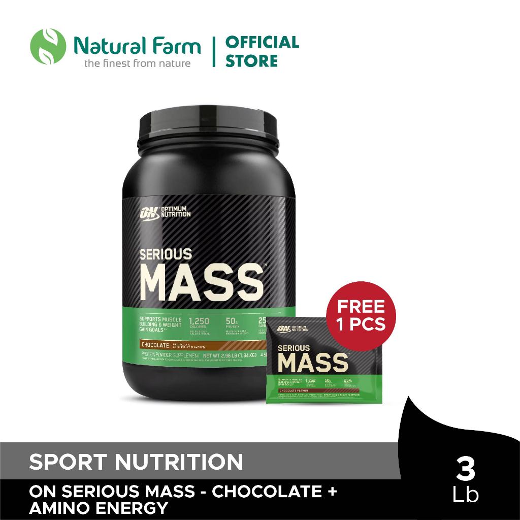 Jual Optimum Nutrition Serious Mass 3 Lb Free ON Serious Mass Sachet 1 ...