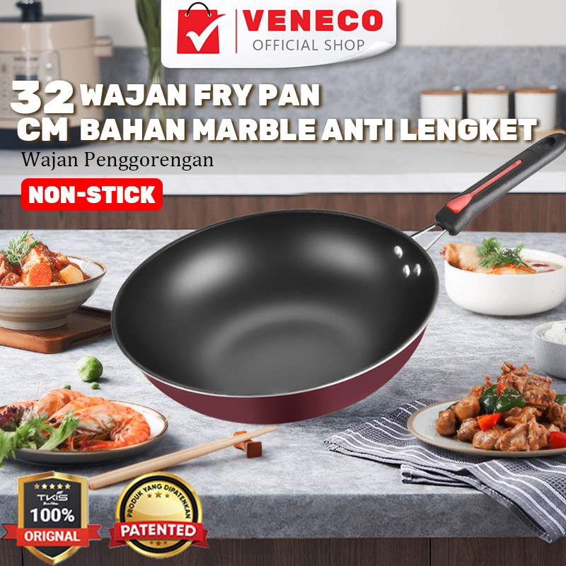 Jual Wajan Fry Pan Bahan Marble Anti Lengket 32 CM Wajan Penggorengan ...