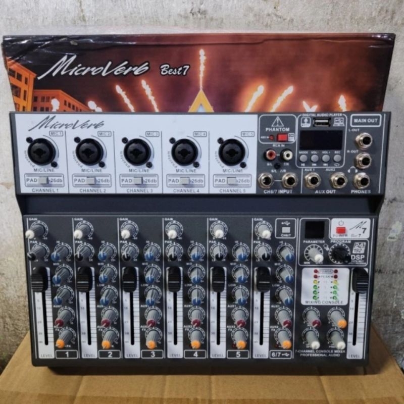 Jual Mixer Microverb Best7 Best 7 7 Channel Effek 24Dsp Original ...