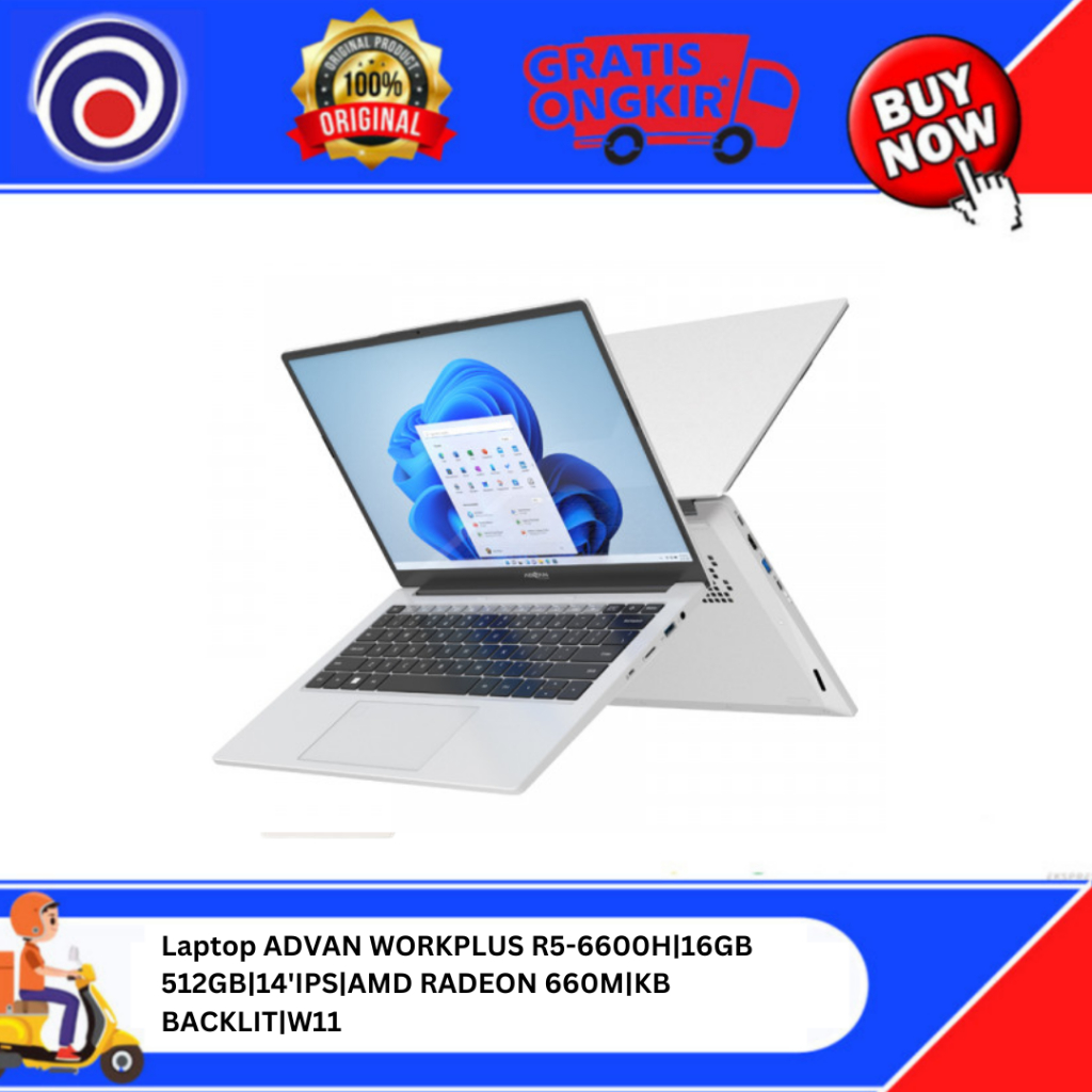 Jual Laptop ADVAN WORKPLUS R5-6600H|16GB|512GB|14'IPS|AMD RADEON 660M ...