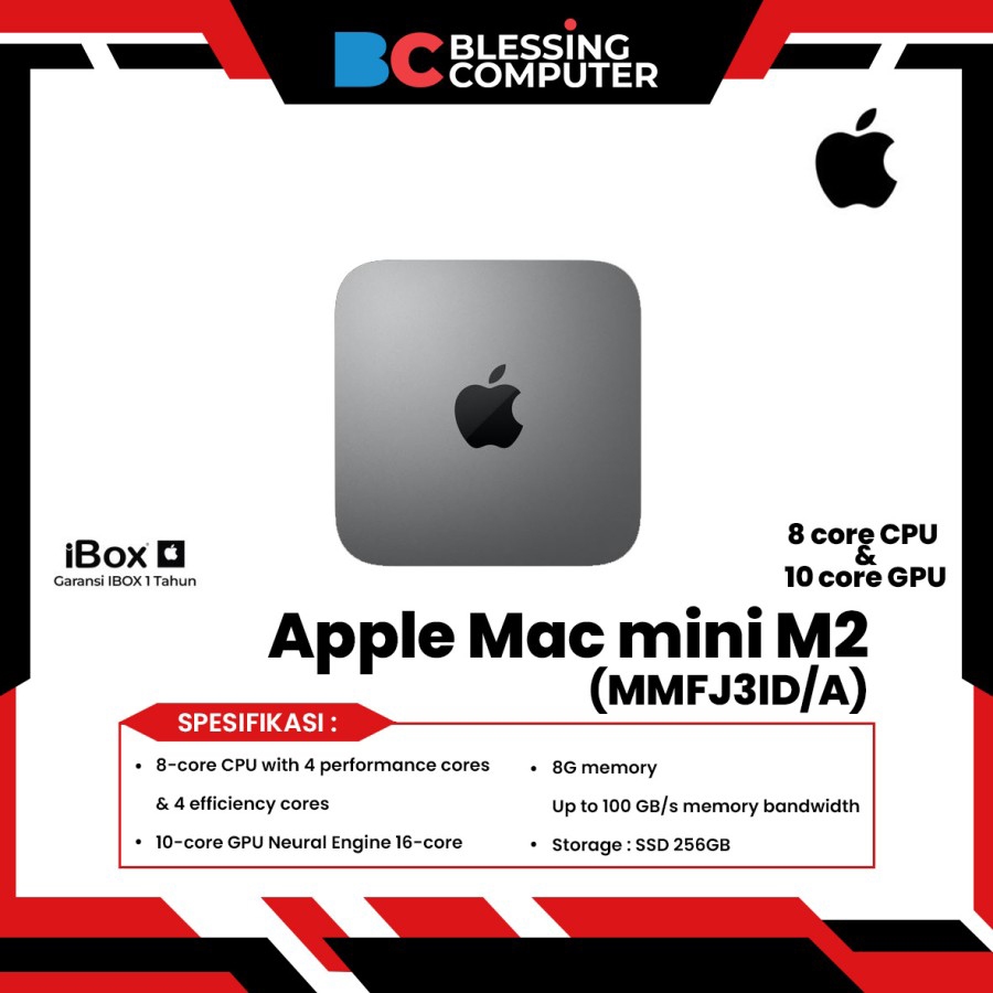 Jual Apple Mac mini M2 chip with 8-core CPU 10-core GPU 8GB 256GB ...