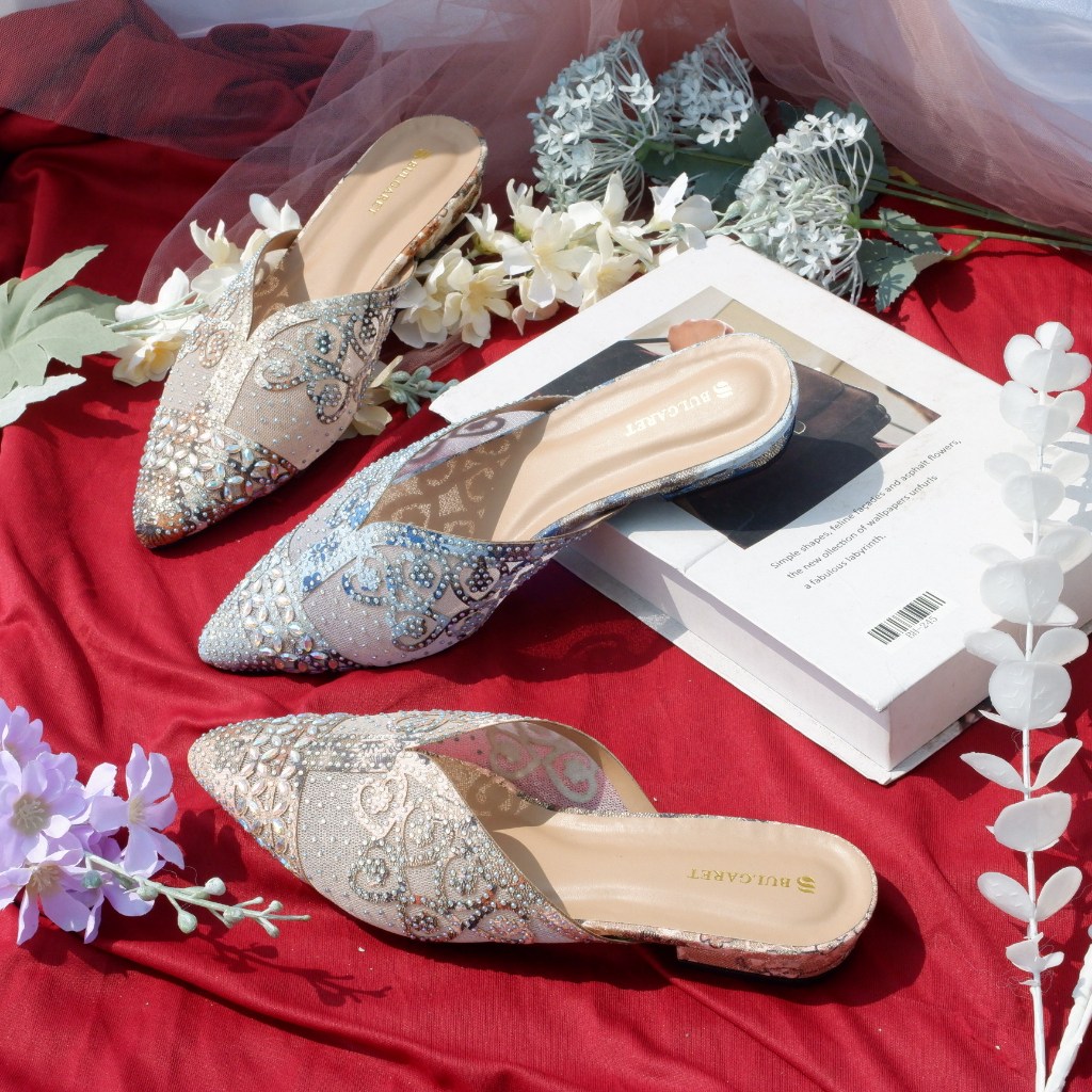 Jual Heels Pesta Motif Bunga Permata 3cm MTM 01 | Shopee Indonesia