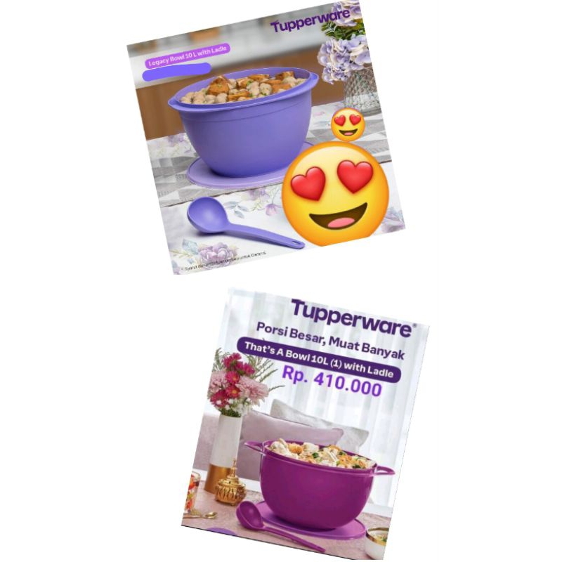 Jual ORIGINAL TUPPERWARE BASKOM/BOWL BULAT THAT A BOWL 10L/LECAGY BOWL ...