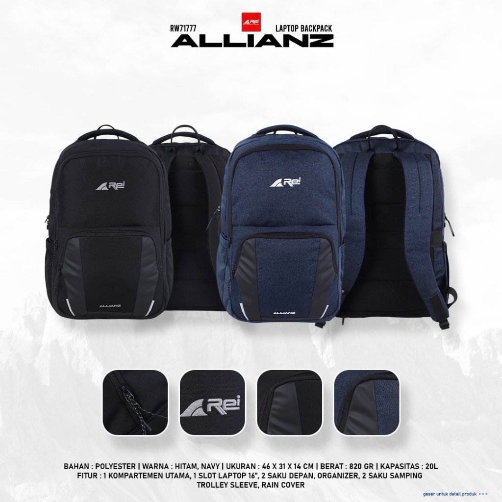 Jual Tas / Ransel / Backpack Laptop Allianz 20L Arei Outdoorgear | Shopee Indonesia