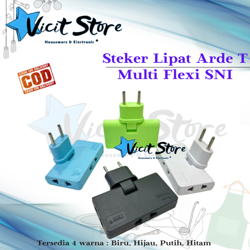 Jual Steker Lipat Arde T Multi Flexi SNI / Colokan Listrik 3 Lubang ...