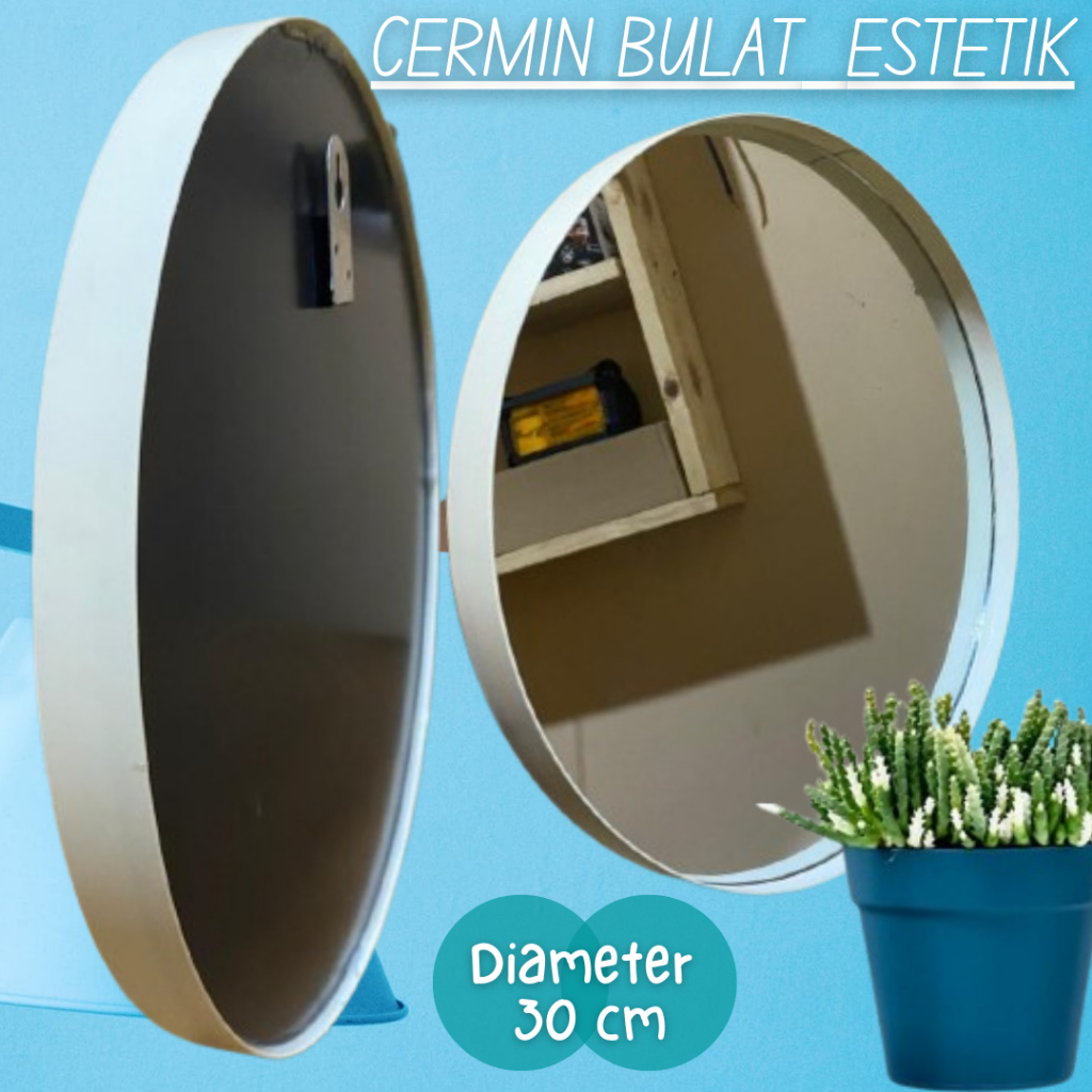 Jual Cermin Bulat Aesthetic / Kaca Cermin Frameless kaca kamar /kaca ...