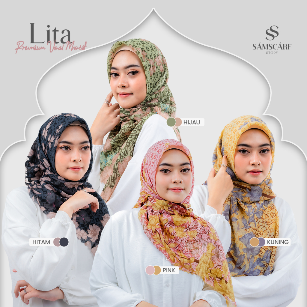 Jual Hijab Motif [LITA] - Cotton Segi Empat Lasercut Printing 120 ...