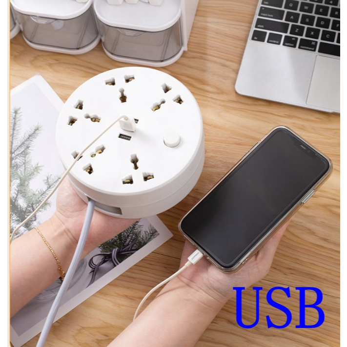 Jual Circle Port 5 Port 3 USB Stop Kontak Colokan Kabel Sambungan Kabel ...