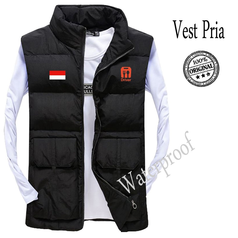 Jual best seller!!! rompi vest parasut zipper shopeefood pria terbaru ...