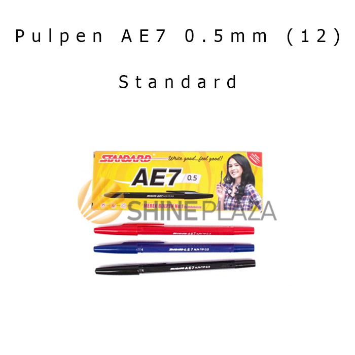 Jual [PACK] Pulpen Standard AE7 0.5mm 1 Pak Isi 12 Bolpen Pena Pen Semi Gel AE-7 0,5 mm | Shopee ...