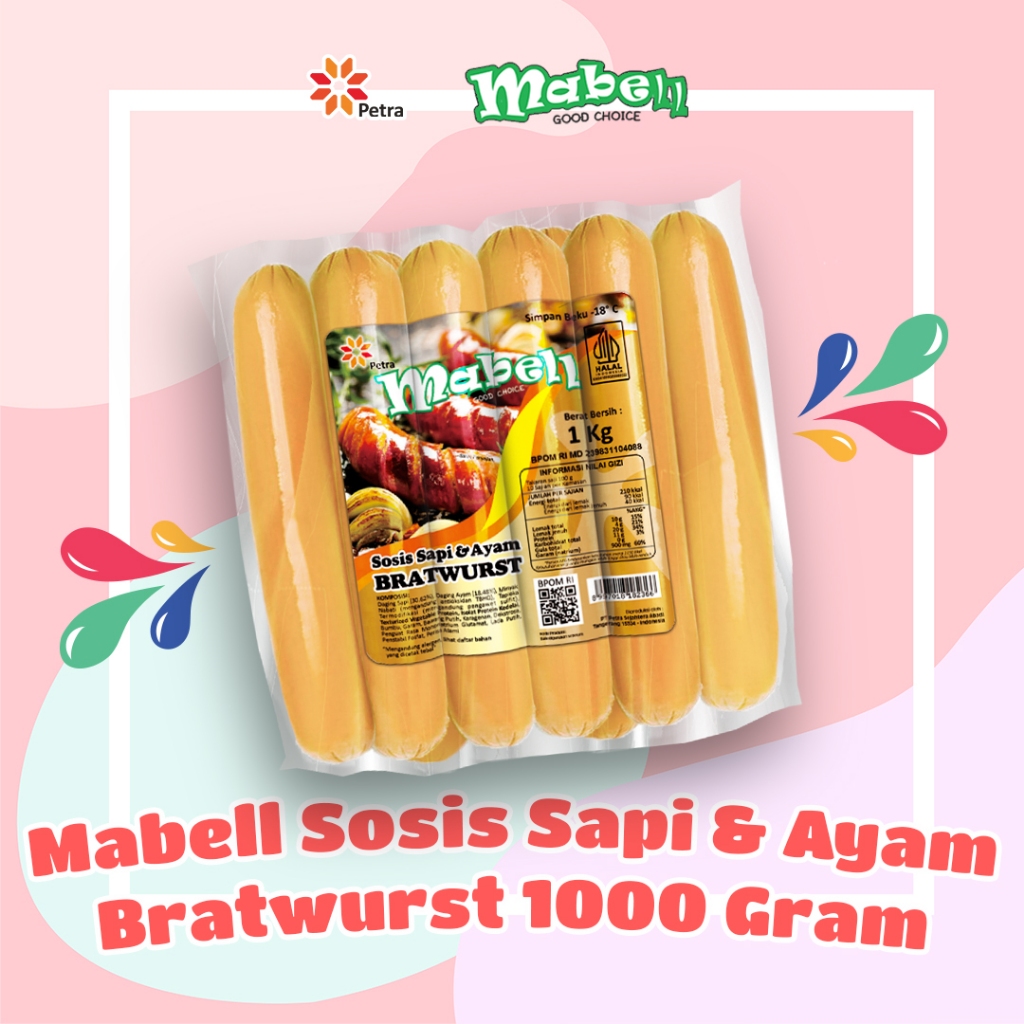 Jual Mabell Sosis Sapi Ayam Bratwurst 1 Kg | Shopee Indonesia