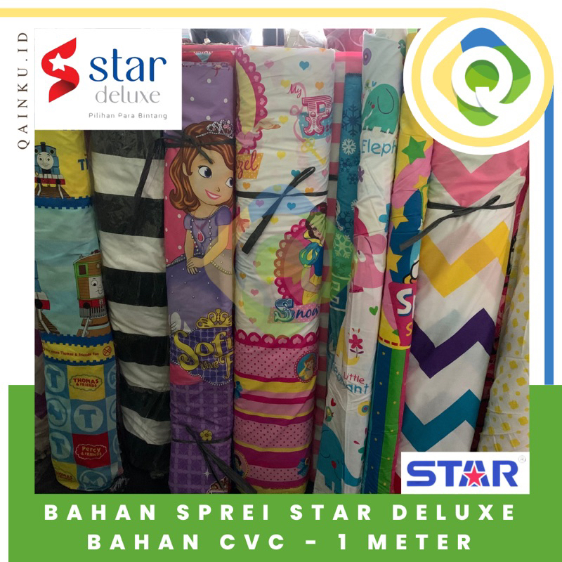 Jual BAHAN SPREI STAR DELUXE KAIN CVC - 1 METER | Shopee Indonesia