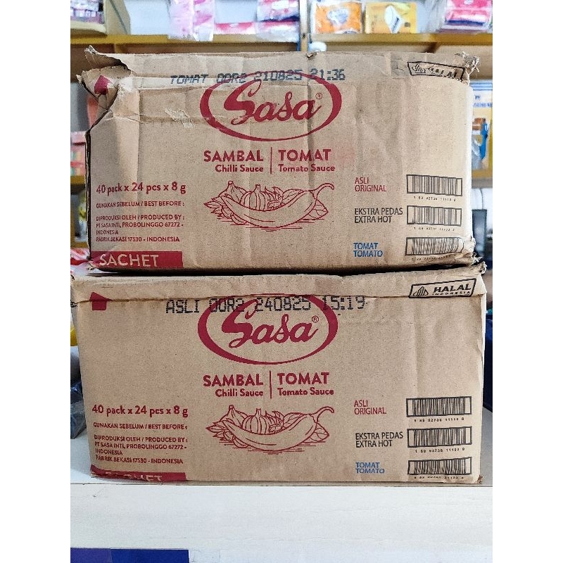 Jual sasa saos sambal/tomat sachet 1 dus | Shopee Indonesia