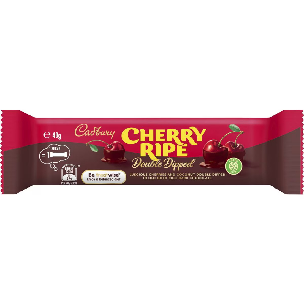 Jual Cadbury Cherry Ripe Double Dipped Chocolate Bar 40g | Shopee Indonesia