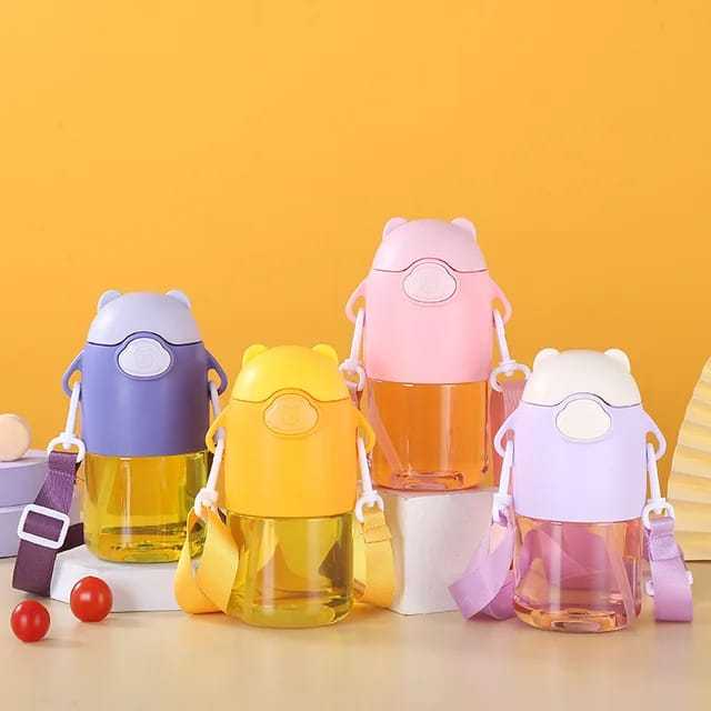 Jual CS111 Botol Minum Anak Sekolah Kapasitas 600ML Botol Minum Tutup Sedotan dan Tali Panjang ...