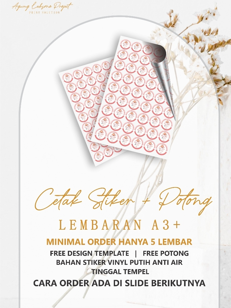 Jual Cetak Stiker Label Makanan Bahan Vinyl Putih Lembaran Ukuran a3 ...