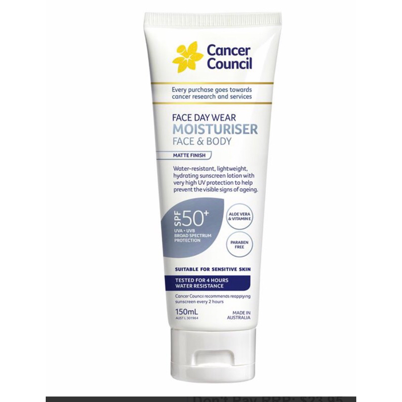 Jual Cancer Council SPF 50+ Face & Body Moisturiser Water Resistant ...