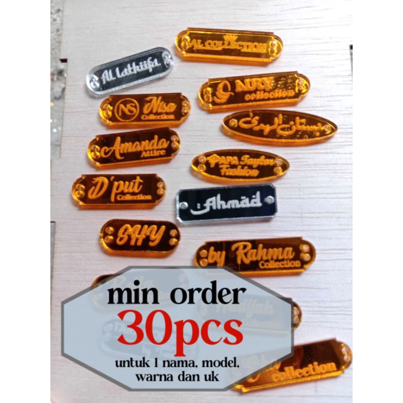 Jual Label Hijab Akrilik Min Order 30pcs / Label Hijab Rebranding ...