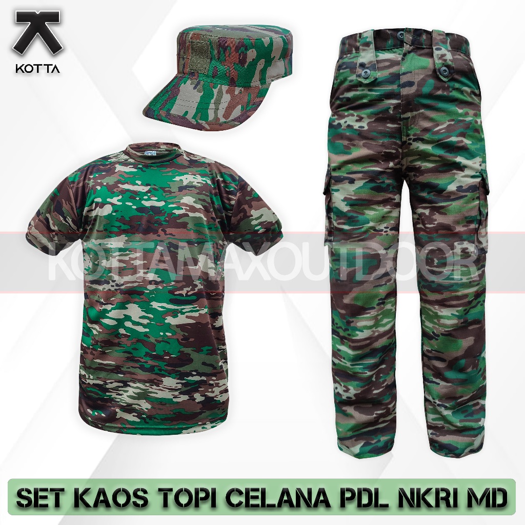Jual SATU SET SETELAN BAJU KAOS DRIFIT DRYFIT TOPI CELANA PDL PANJANG CARGO LORENG TNI KASAD ...
