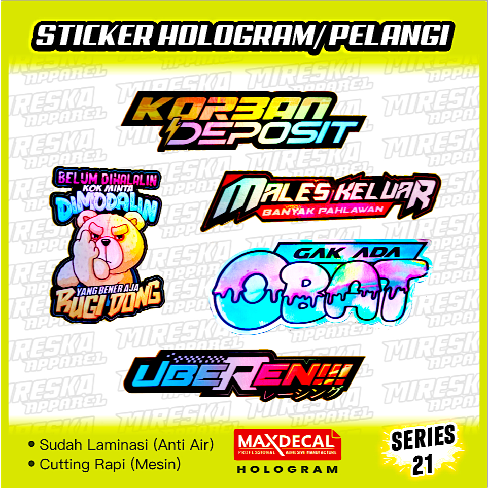 Jual Terbaru!! Stiker Viral Hologram Terlaris RACING Series 21 ...