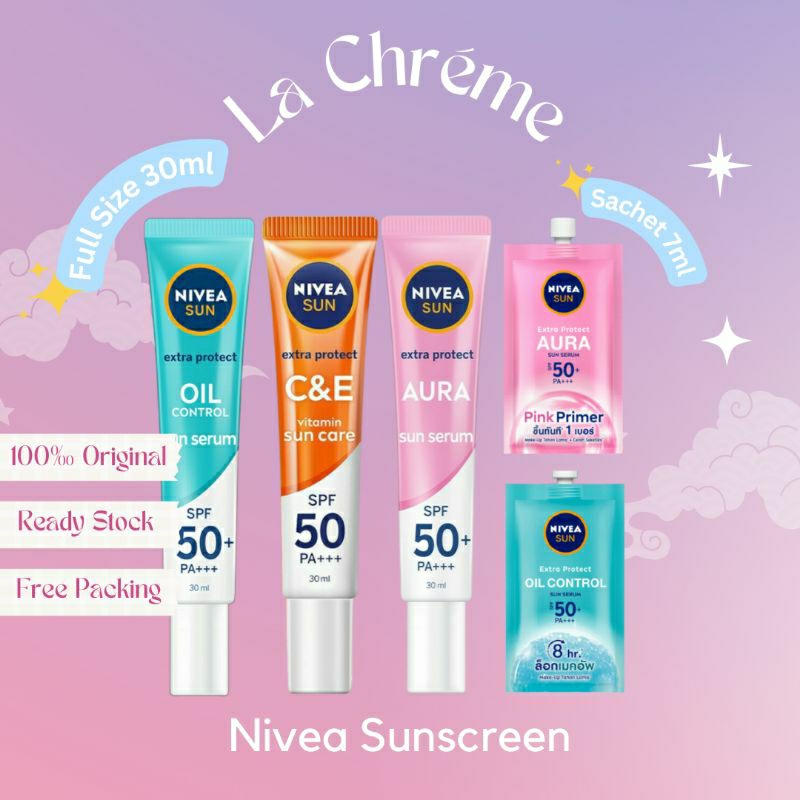 Jual Nivea Sun Face Protection Serum Sunscreen SPF 50+ PA+++ C&E ...