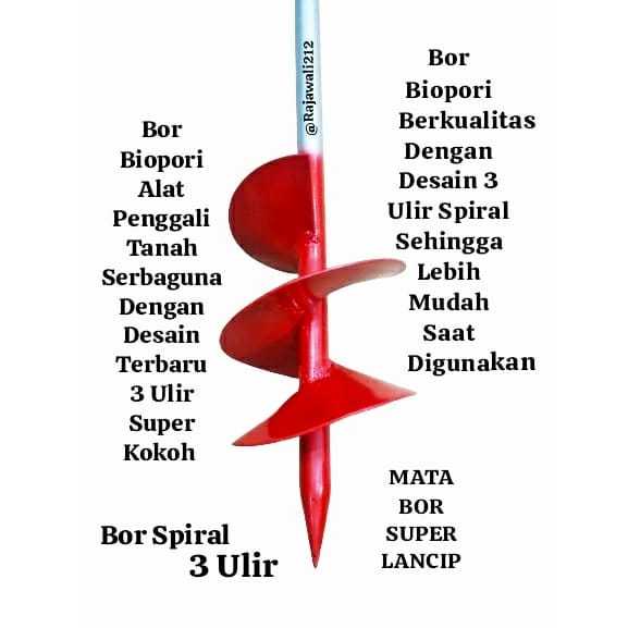 Jual Alat Bor Biopori Bor Tanah Manual / Alat Gali Bor Biopori Sumur ...