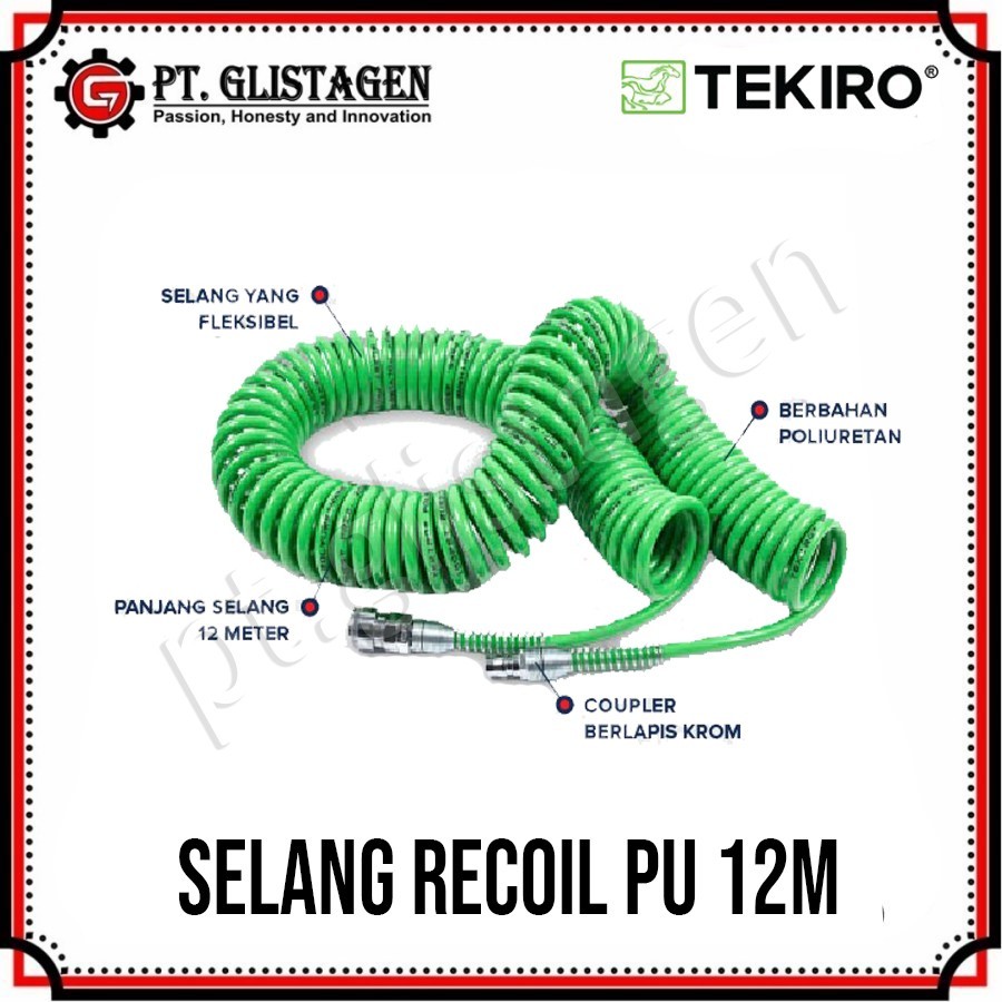 Jual Tekiro Selang Recoil 12Mtr Selang Kompresor Angin Gantung Spiral ...