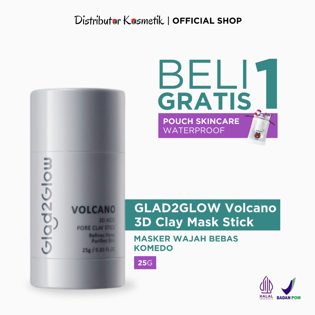 Jual [ FREE GIFT ] GLAD 2 GLOW Volcano 3D Clay Mask Stick - Masker ...