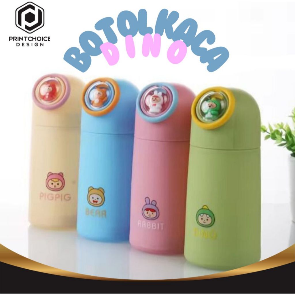 Jual Botol Tumbler Minum Botol Kaca Dino Botol Minum Animasi Karakter ...
