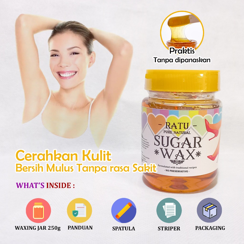 Jual Ratu Sugar Wax Waxing Bulu Ketiak Kaki Miss V Pencabut Bulu 250gr Shopee Indonesia