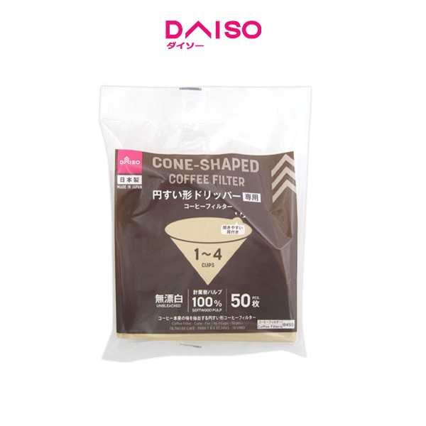 Jual Daiso Coffee Filter -Cone - For 1 to 4 Cups - 50 pcs.- | Shopee ...