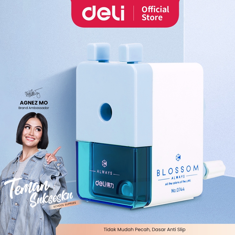 Jual Deli rautan putar / rautan meja 3 warna anti slip, pisau terbuat ...